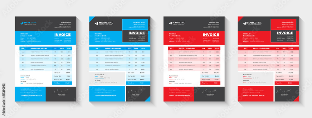Minimal Corporate Business Invoice design for corporate office ...