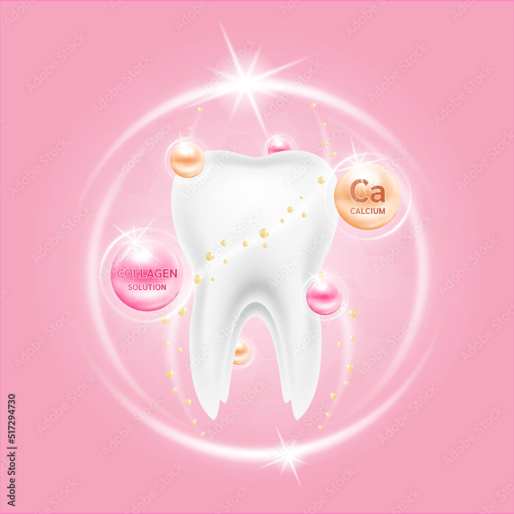 Calcium collagen vitamin therapy. Help heal tooth. Human teeth anatomy ...