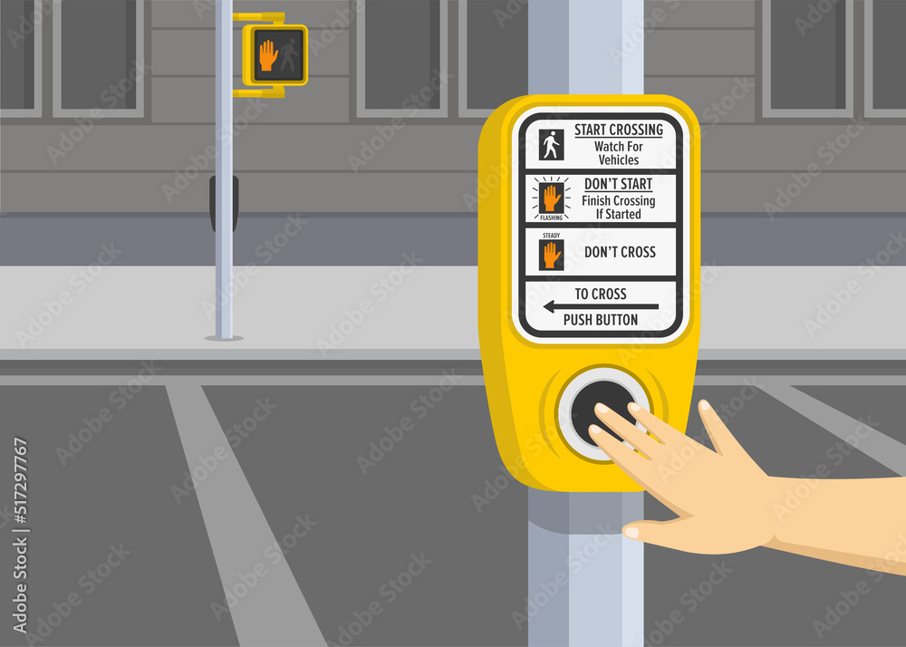 Pedestrian safety tips and traffic regulation rules. Pedestrian walk ...