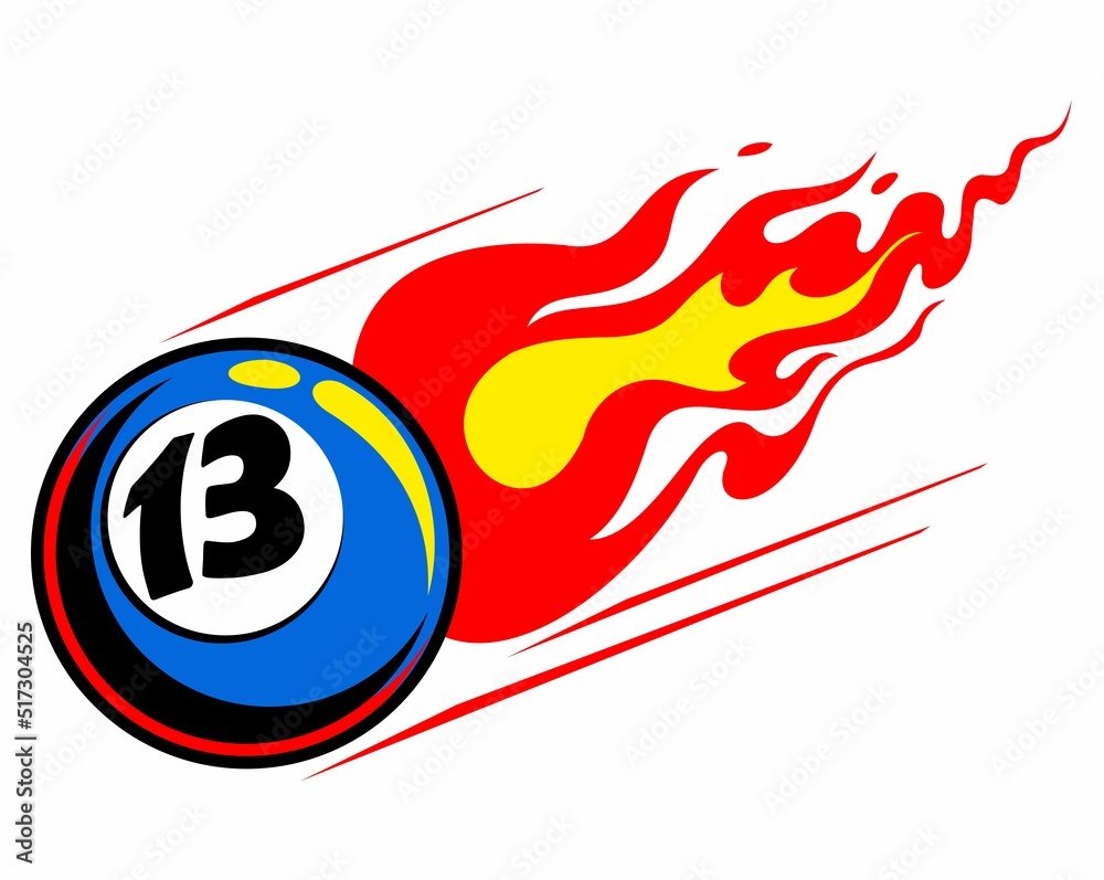 Burning Blue Billiard pool snooker ball image, isolated on white ...