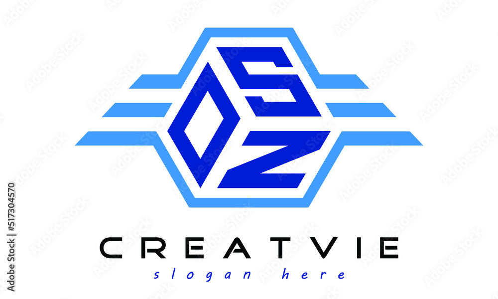 OSN three letter geometrical wings logo design vector template ...