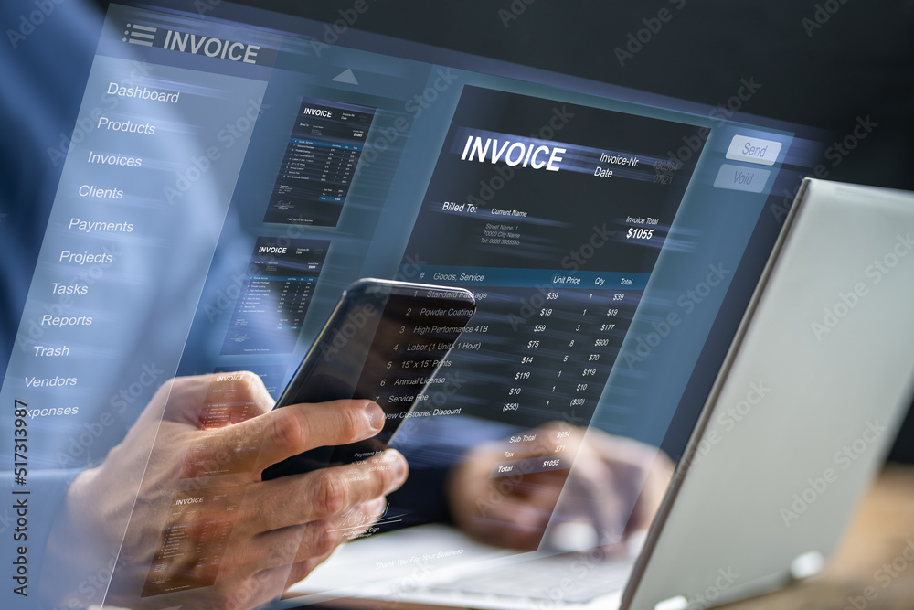 Online Digital E Invoice Stock Photo | Adobe Stock