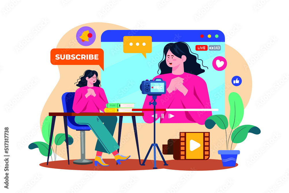 Content Creator Illustration concept. Flat illustration isolated on ...