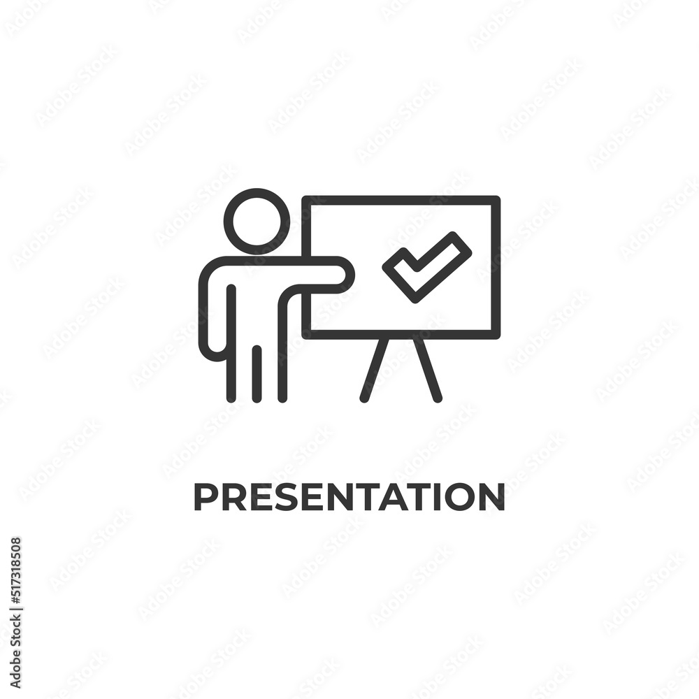 presentation line icon. linear style sign for mobile concept and web ...