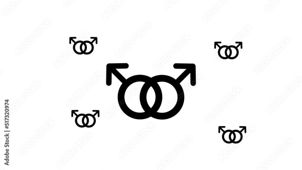 Vidéo Stock Zoom in and out animation the homosexual symbol. Large ...