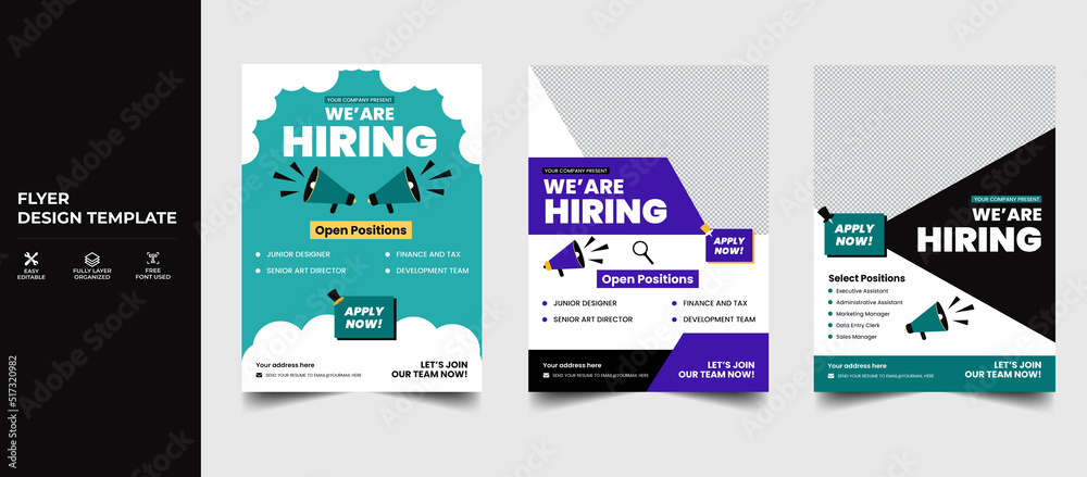We are hiring Job flyer, Hiring Job advertisement poster flyer template ...