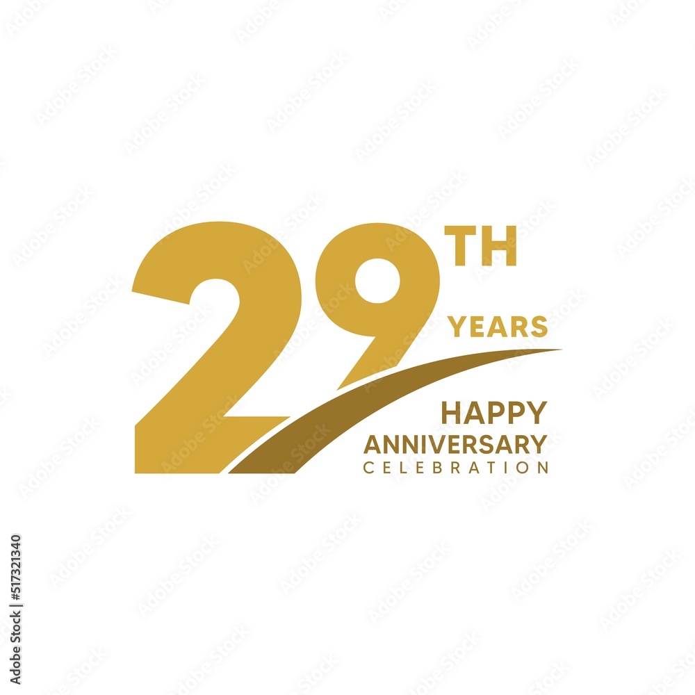 29th year anniversary design template. vector template illustration ...
