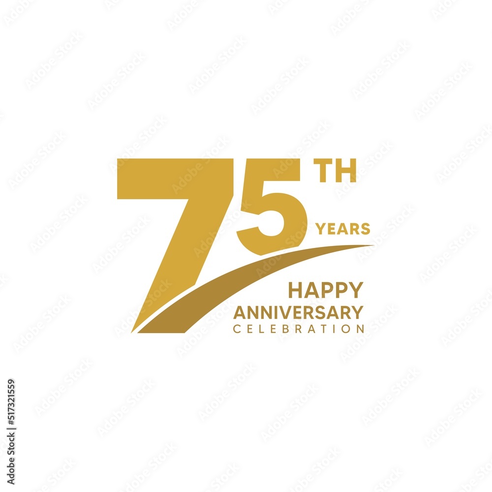 75th year anniversary design template. vector template illustration ...