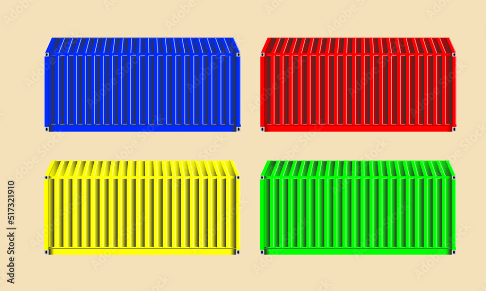 container full color mockup vector suitable for cargo company,container ...