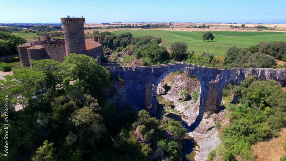 Vulci Archeological and Nature Park. Aerial view of Castello dell ...