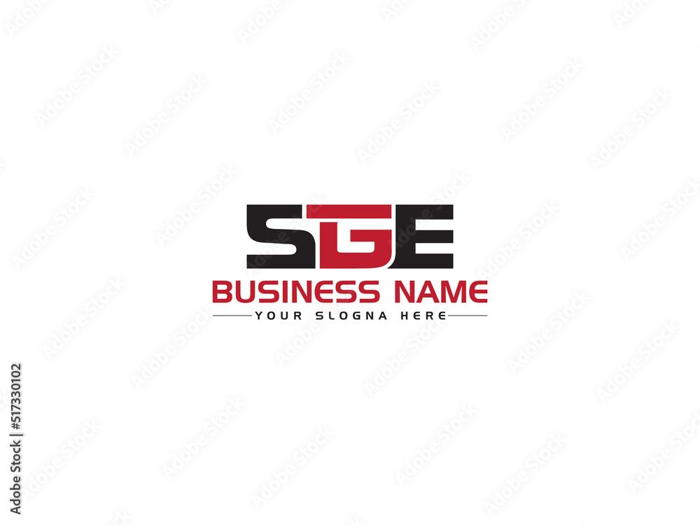 Monogram SGE Logo Icon, Colorful SG s g e Logo Letter Vector Image With ...