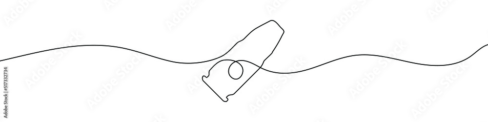 Single continuous line drawing of a bullets. One continuous line ...