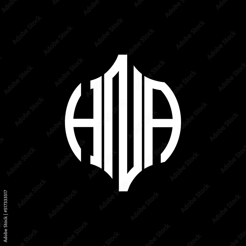 HNA letter logo. HNA best black background vector image. HNA Monogram ...