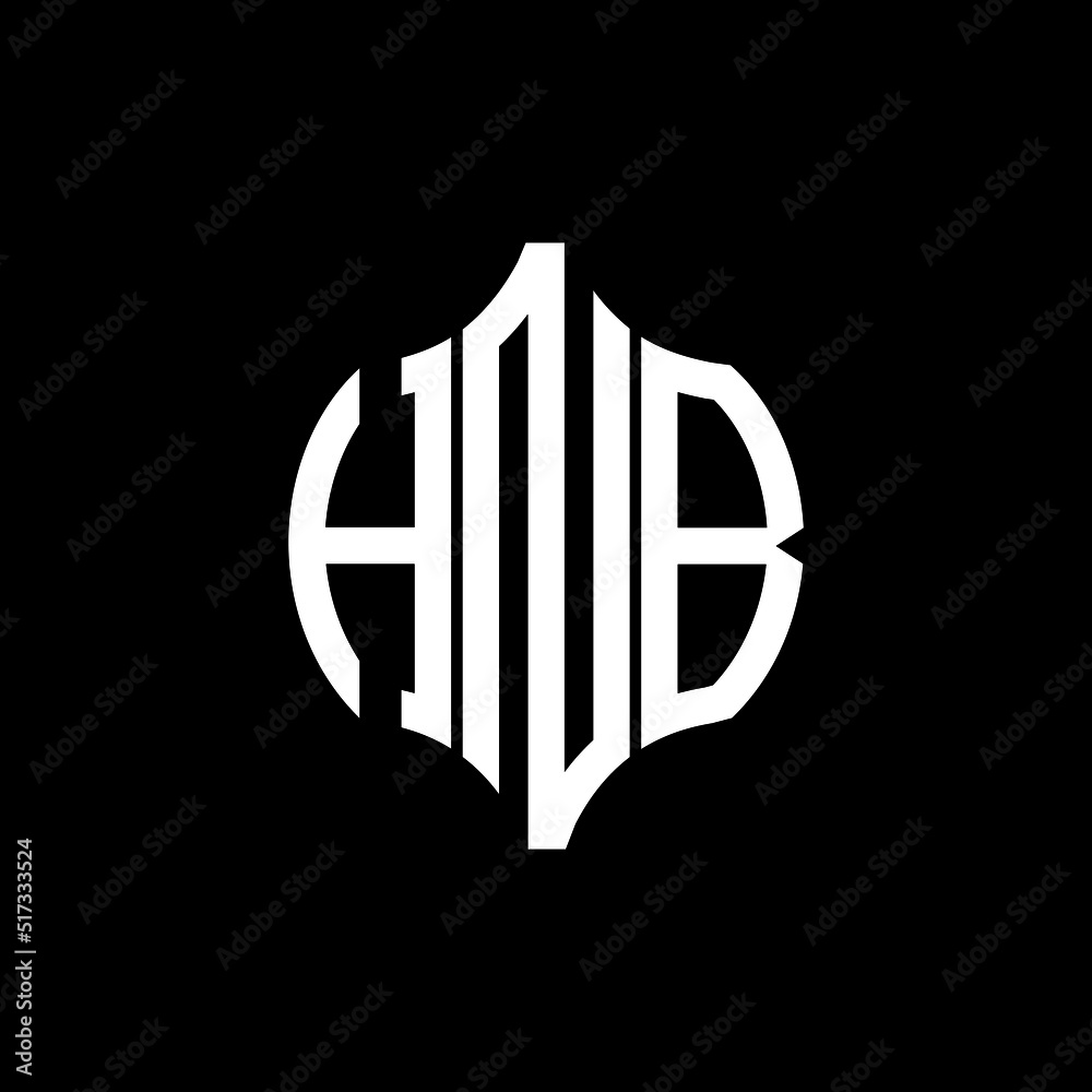 HNB letter logo. HNB best black background vector image. HNB Monogram ...