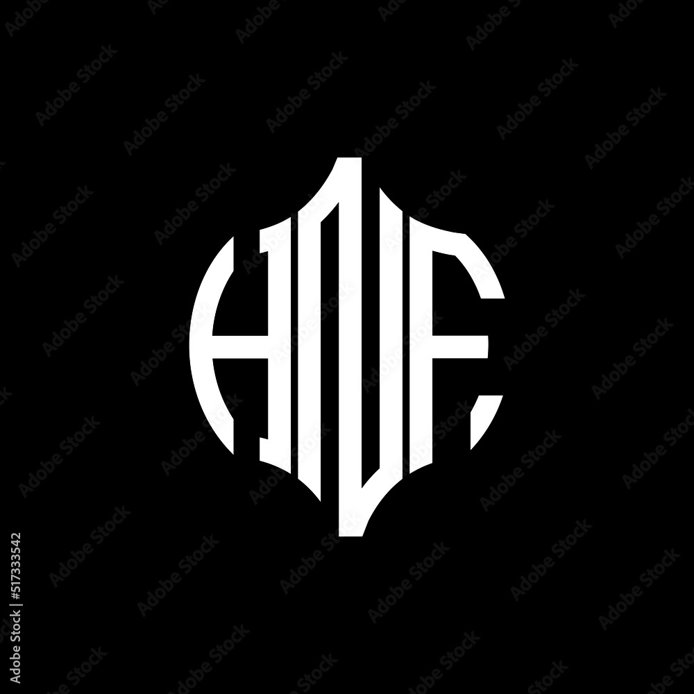 HNF letter logo. HNF best black background vector image. HNF Monogram ...