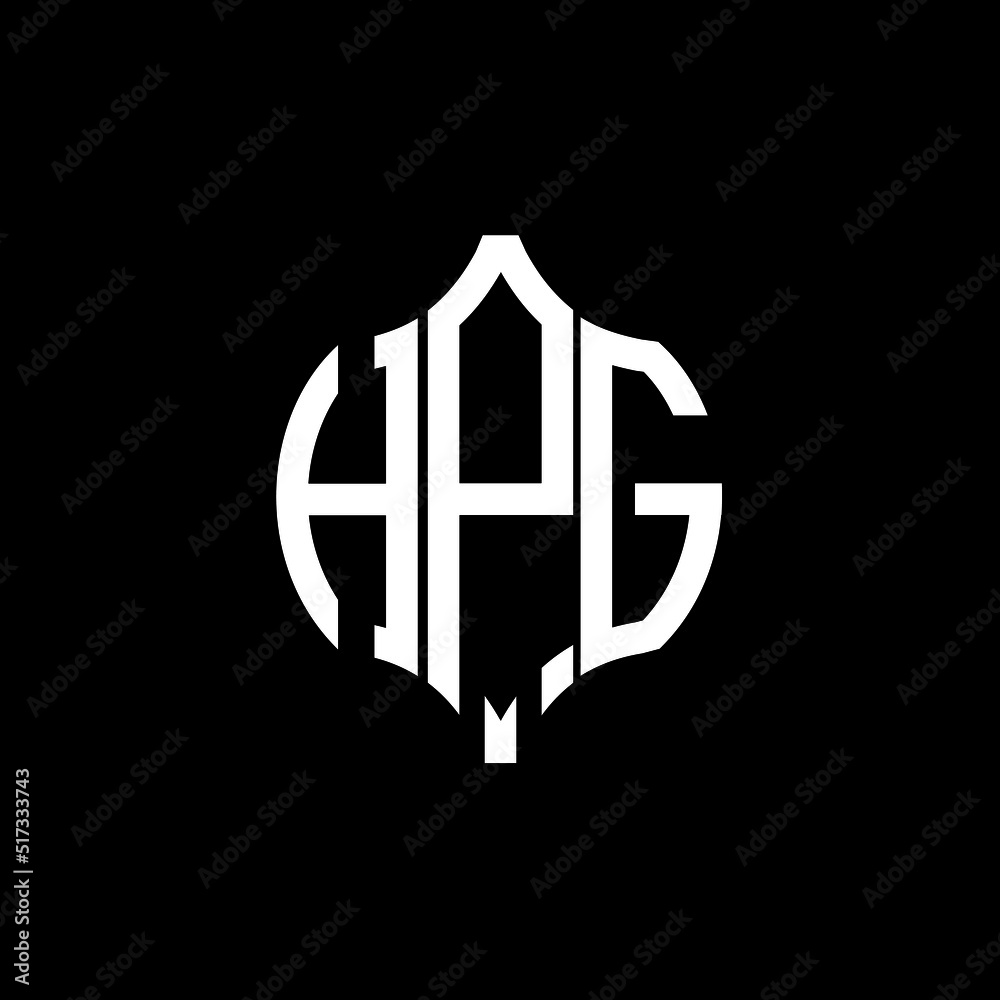 HPG letter logo. HPG best black background vector image. HPG Monogram ...