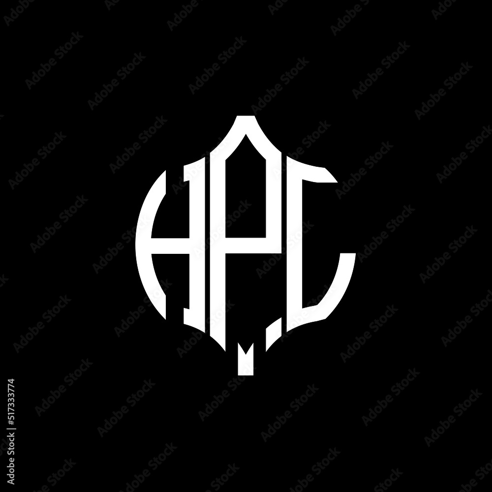 HPL letter logo. HPL best black background vector image. HPL Monogram ...