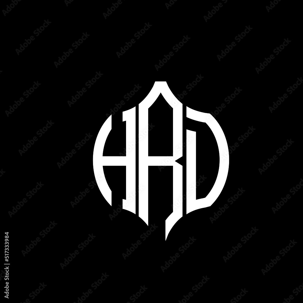 HRD letter logo. HRD best black background vector image. HRD Monogram ...
