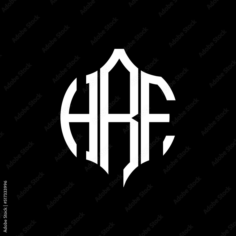 HRF letter logo. HRF best black background vector image. HRF Monogram ...