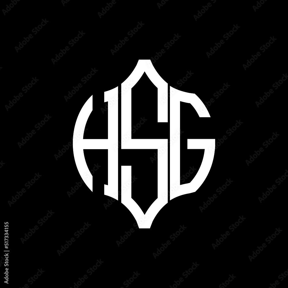 HSG letter logo. HSG best black background vector image. HSG Monogram ...