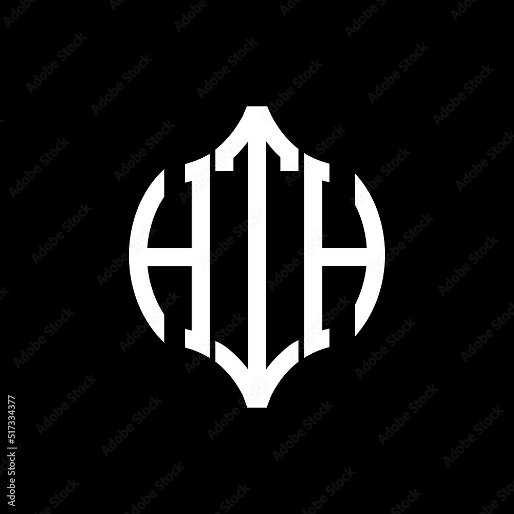 HTH letter logo. HTH best black background vector image. HTH Monogram ...