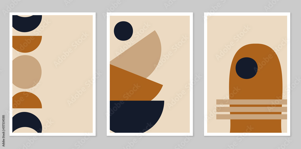 Abstract modern aesthetic design of the mid-century with geometric ...