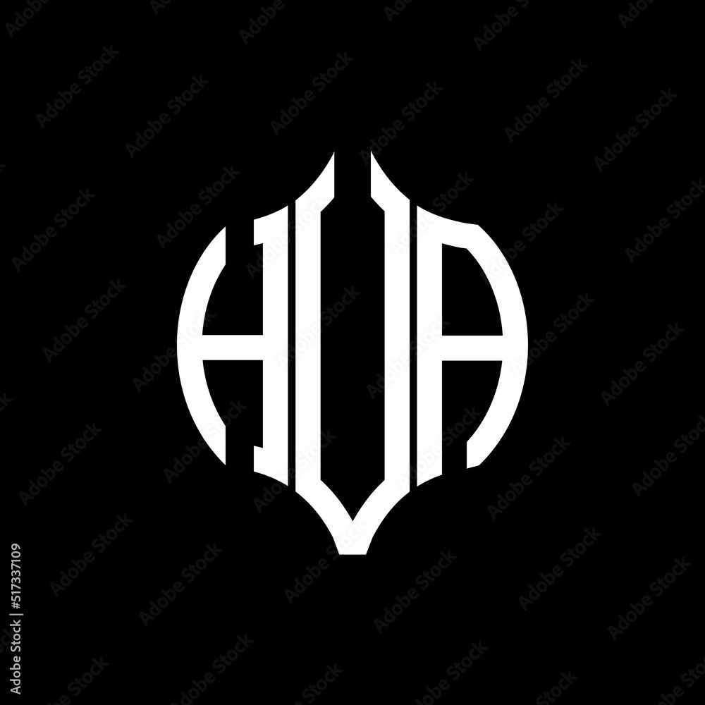 HVA letter logo. HVA best black background vector image. HVA Monogram ...