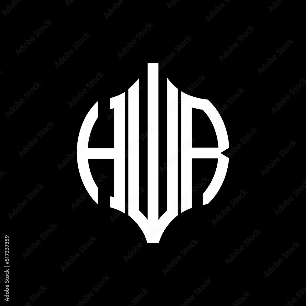 HWR letter logo. HWR best black background vector image. HWR Monogram ...