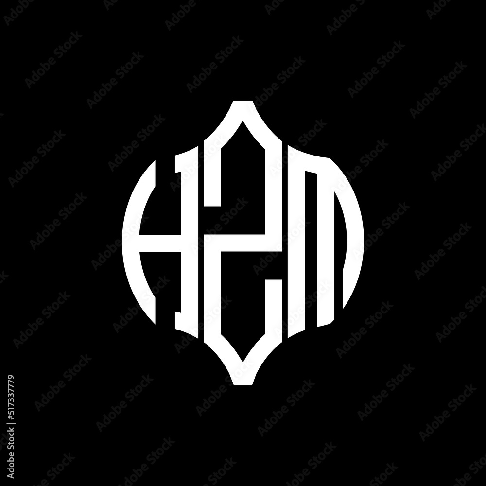 HZM letter logo. HZM best black background vector image. HZM Monogram ...