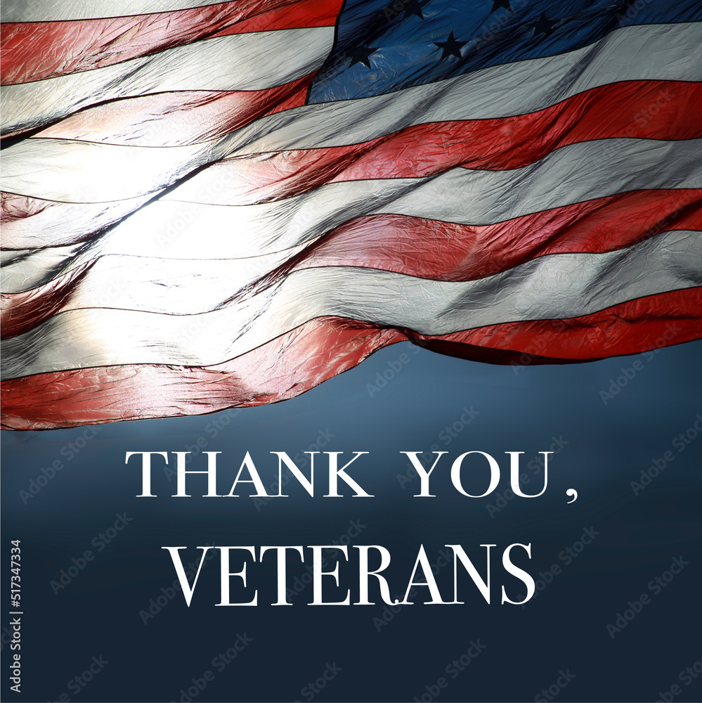 Veterans Day Concept - Veterans Day Message Sitting Over Dark Blue ...