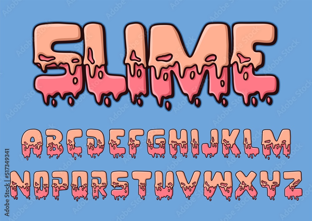 Melted Alphabet Slime Cartoon vector Illustration Stock Vector | Adobe ...