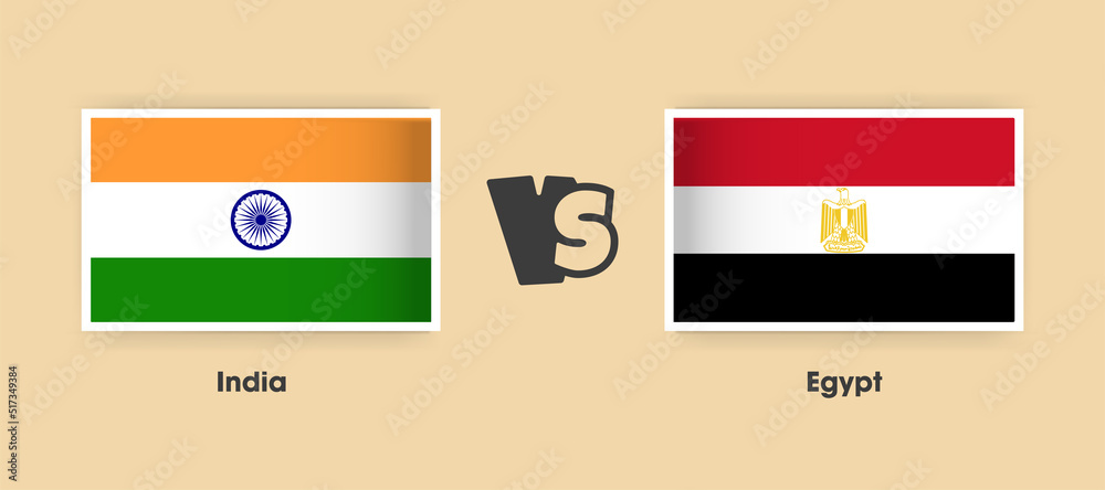 India vs Egypt flags placed side by side. Creative stylish national ...