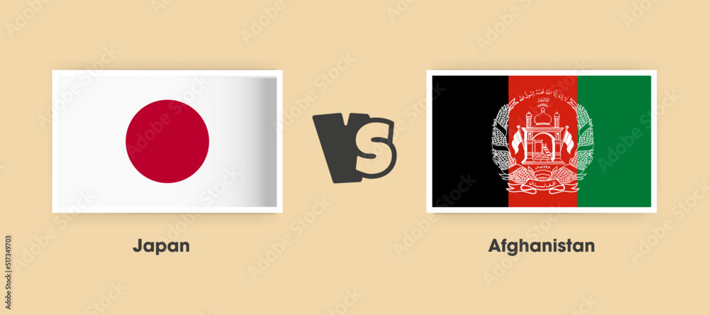 Vecteur Stock Japan vs Afghanistan flags placed side by side. Creative ...