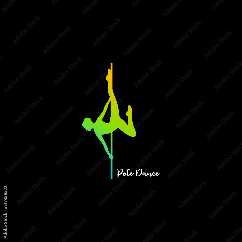 Pole dance logo illustration. Vector of girl and pole suitable for ...