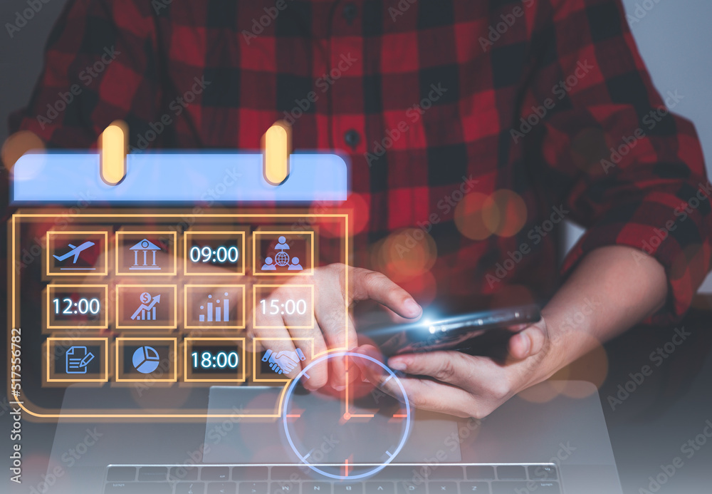 Calender Planner Organization Management Remind Concept,Person using ...