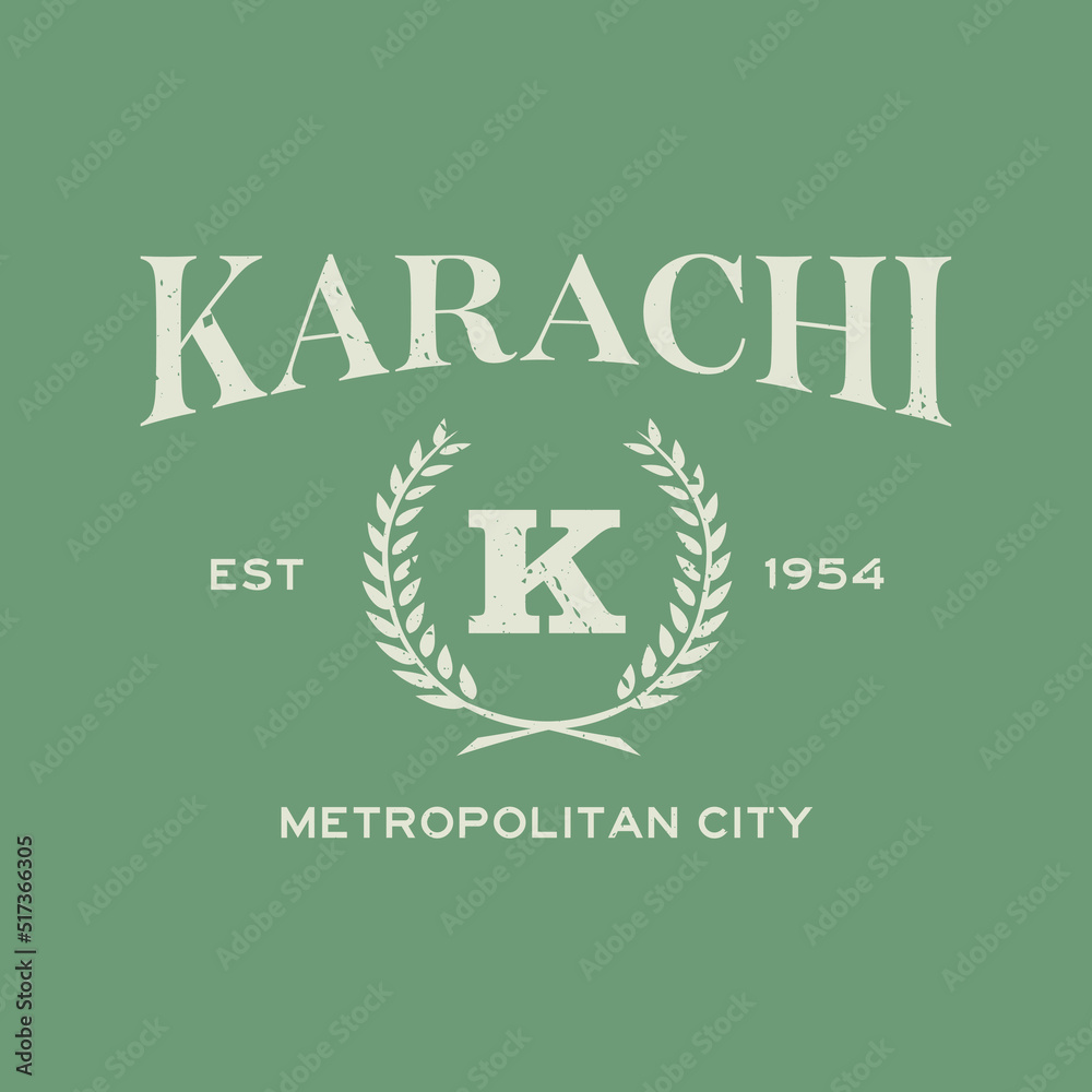 Athletic team state of Karachi, Pakistan. Typography graphics for ...