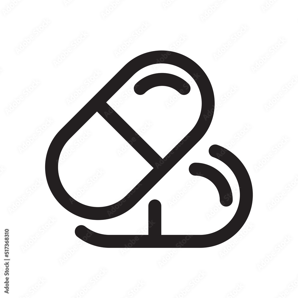 Capsule Icon vector line illustration. Vector isolated outline drawing ...
