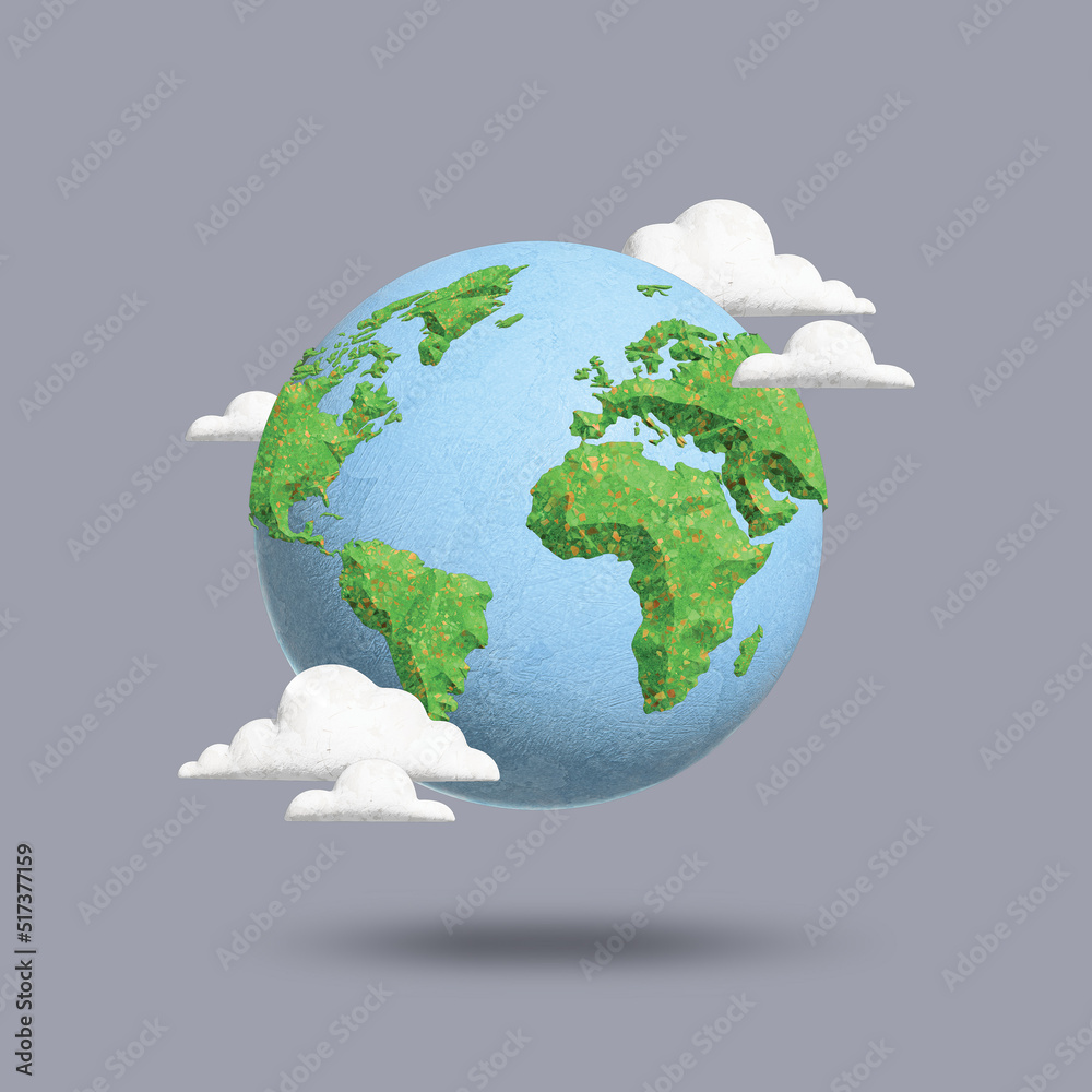 Cartoon planet Earth 3D, Earth day environment Stock Illustration ...