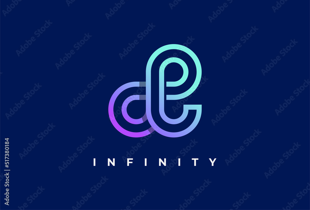 Letter E Infinity Logo design, suitable for technology, brand and ...