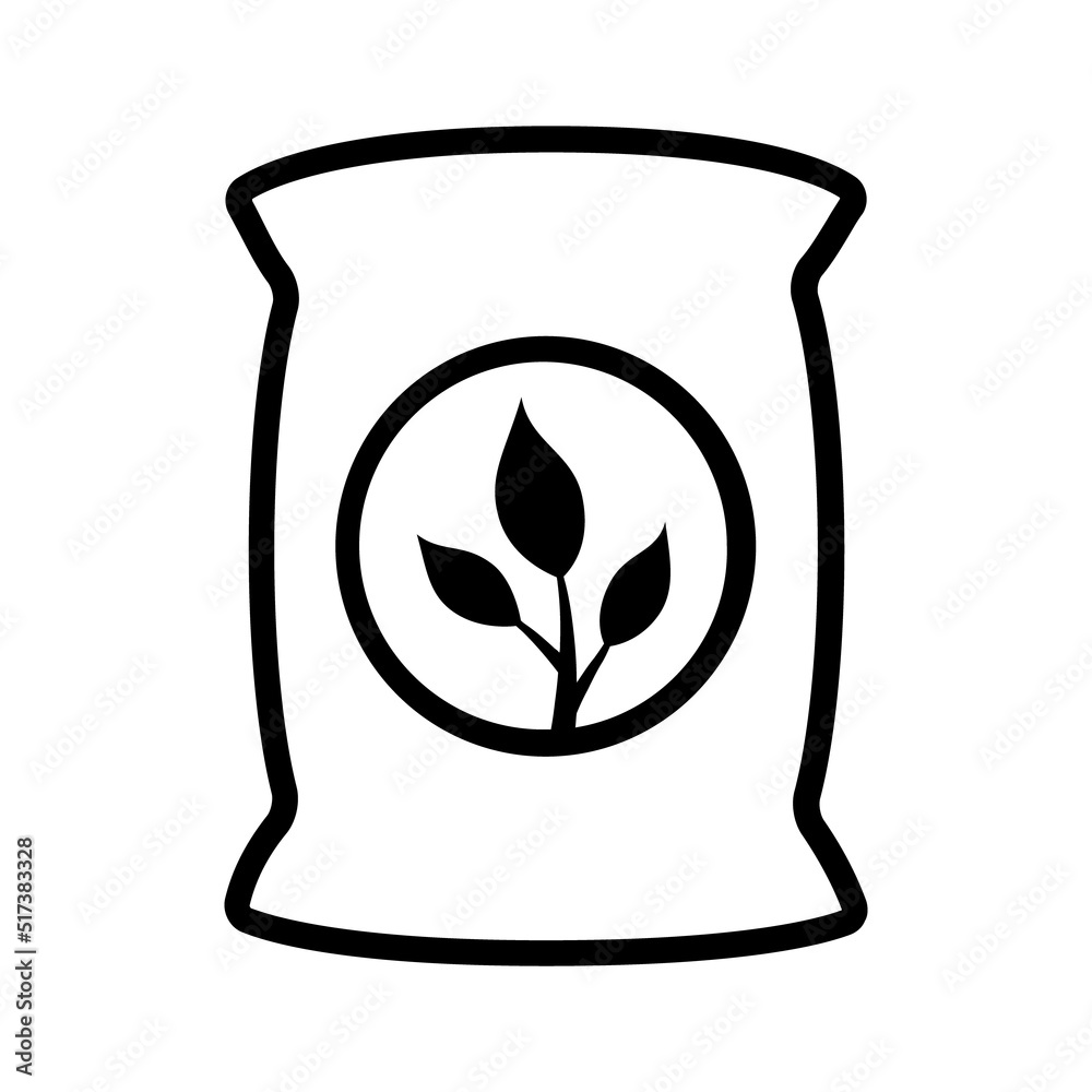 Bag of plant fertilizer line art vector icon for apps and websites ...