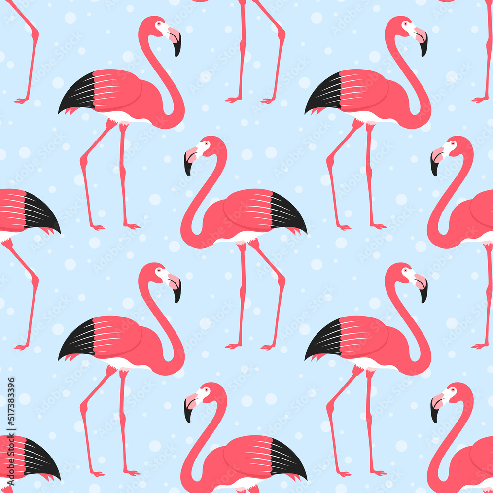 Greater Flamingo Seamless Pattern Stock Vector | Adobe Stock