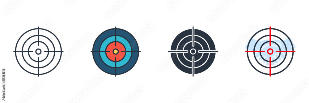 target icon logo vector illustration. target aim symbol template for ...