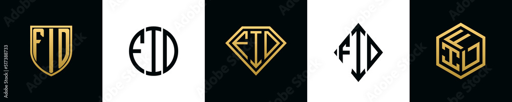 Initial letters FID logo designs Bundle. This collection incorporated ...