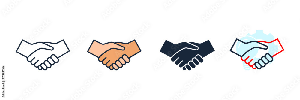 Business handshake icon logo vector illustration. Friendship ...