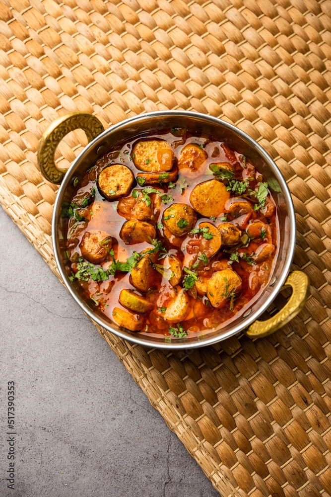 Stir fried taro roots. Arbi ki sabji, ghuiya masala curry Sabzi or arvi ...