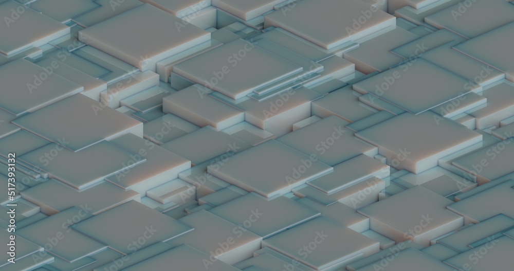 Abstract geometric background with cubes or blocks, ray refraction ...