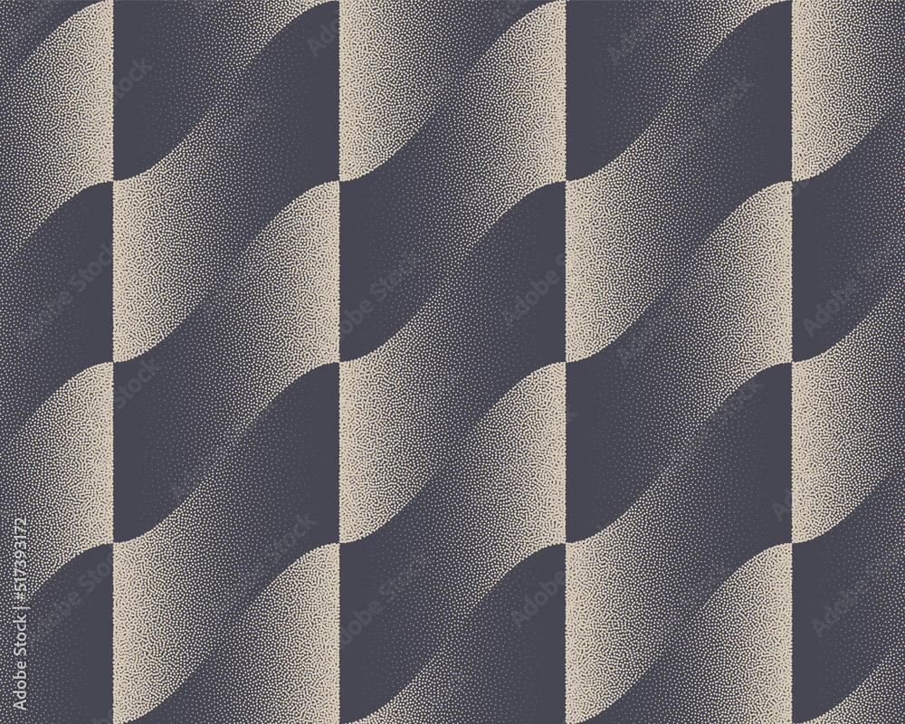 Wavy Strips Checkered Flag Seamless Pattern Vector Dotted Abstract ...