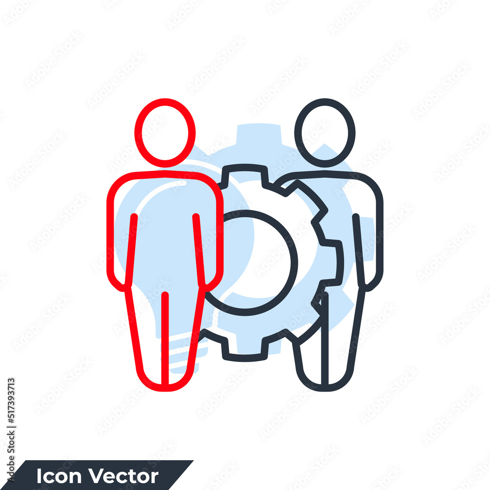 teamwork icon logo vector illustration. business collaborate symbol ...