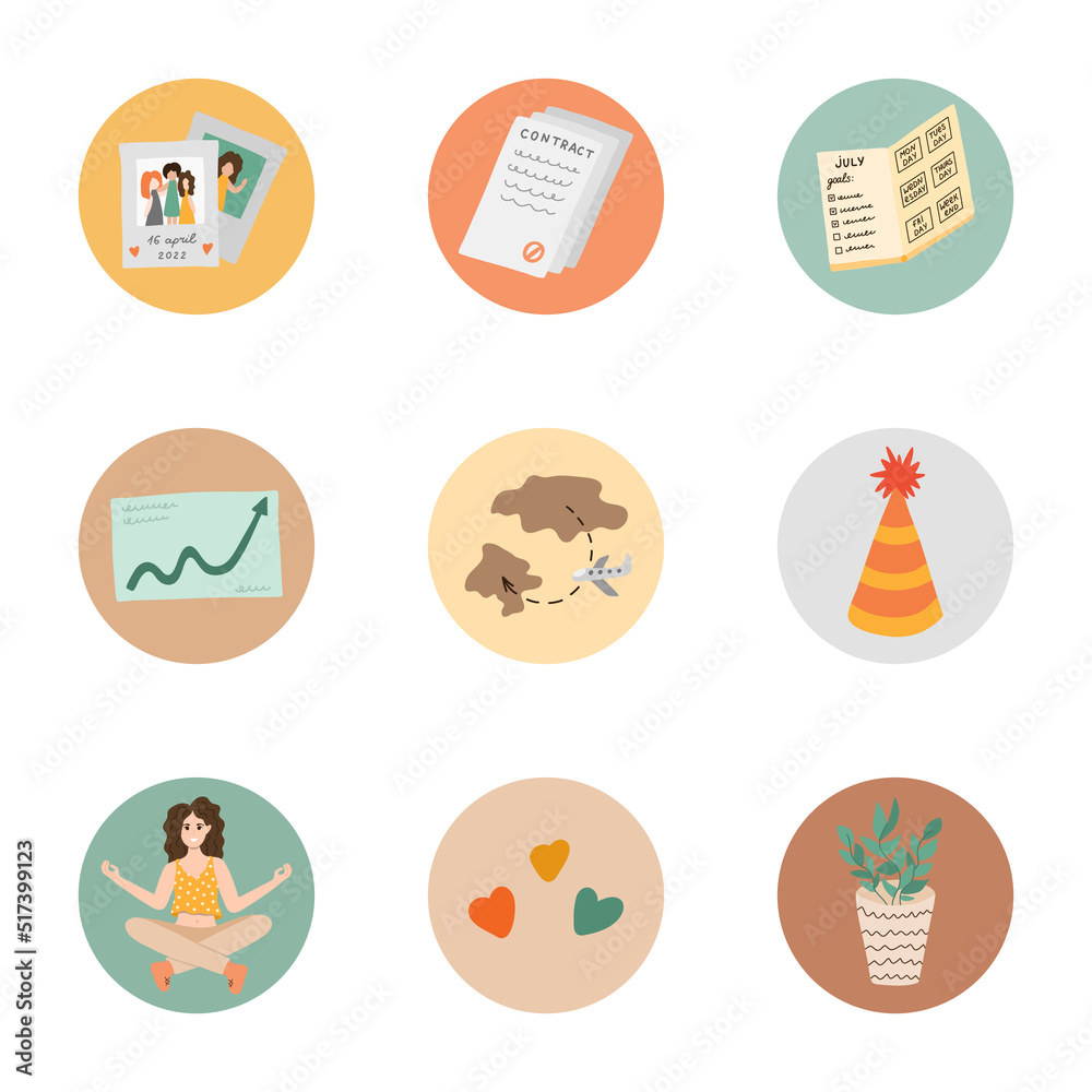 Cute highlights for different social media, bloggers and companies ...