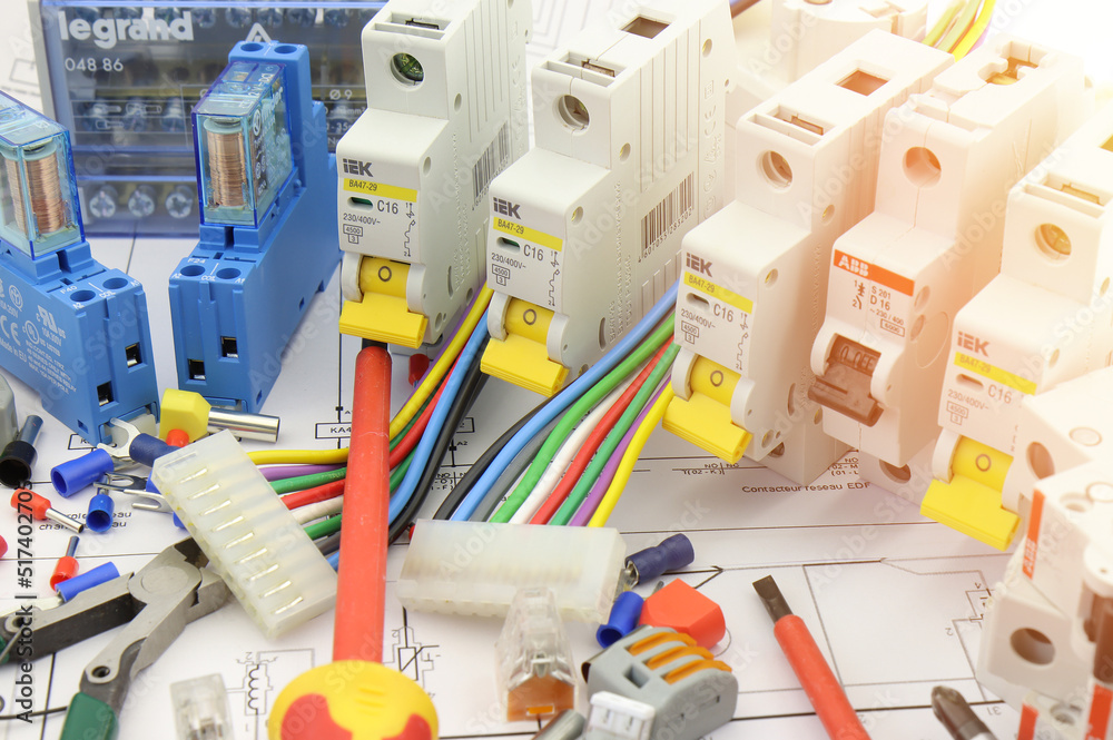 Electrical tools and materials for the installation of an electrical ...